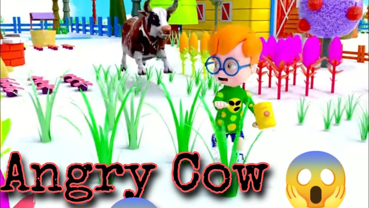 BABY CATCHING angry COW | Animals Cartoon for Kids | Pretend Play with ...