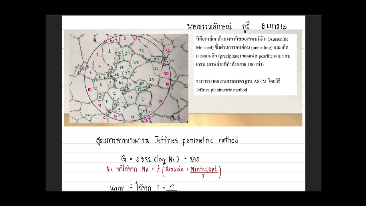การหาขนาดเกรนมาตรฐาน ASTM โดยใช้วิธี Jeffries planimetric method - YouTube