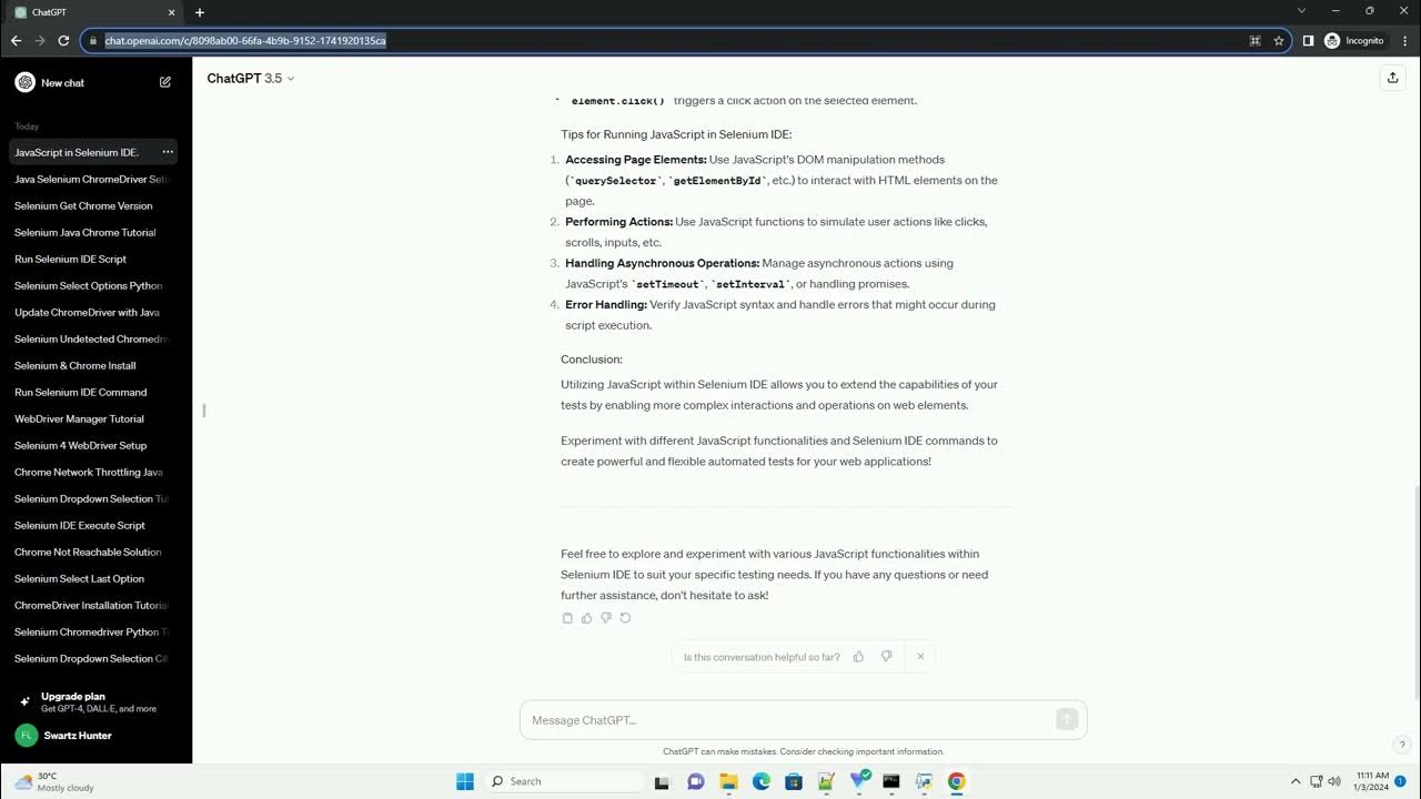 selenium ide run script javascript - YouTube