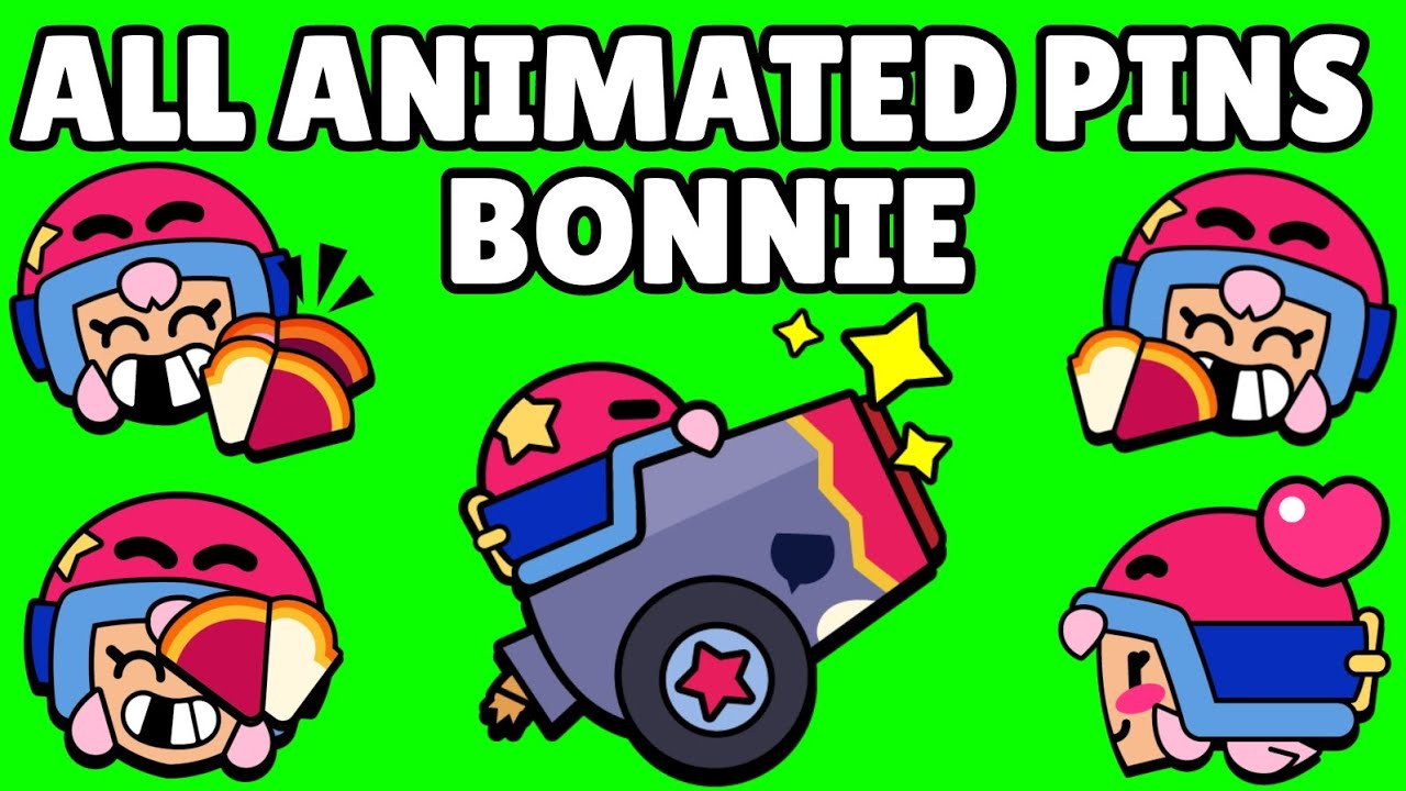 Bonnie Pins (NEW Animated Pins!) | Brawl Stars | Green Screen - YouTube
