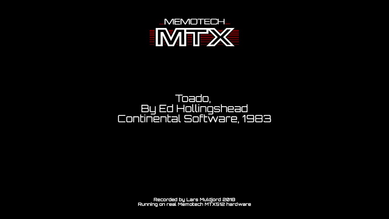 Memotech MTX512, Toado (Real hardware) - YouTube