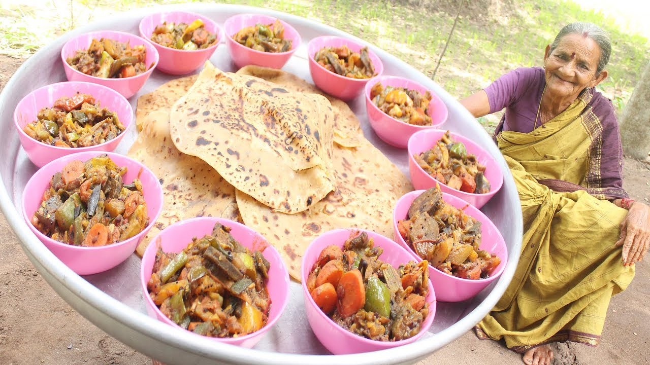 Mix Vegetable Recipes With Chapathi By Grandma || Myna Street Food ...