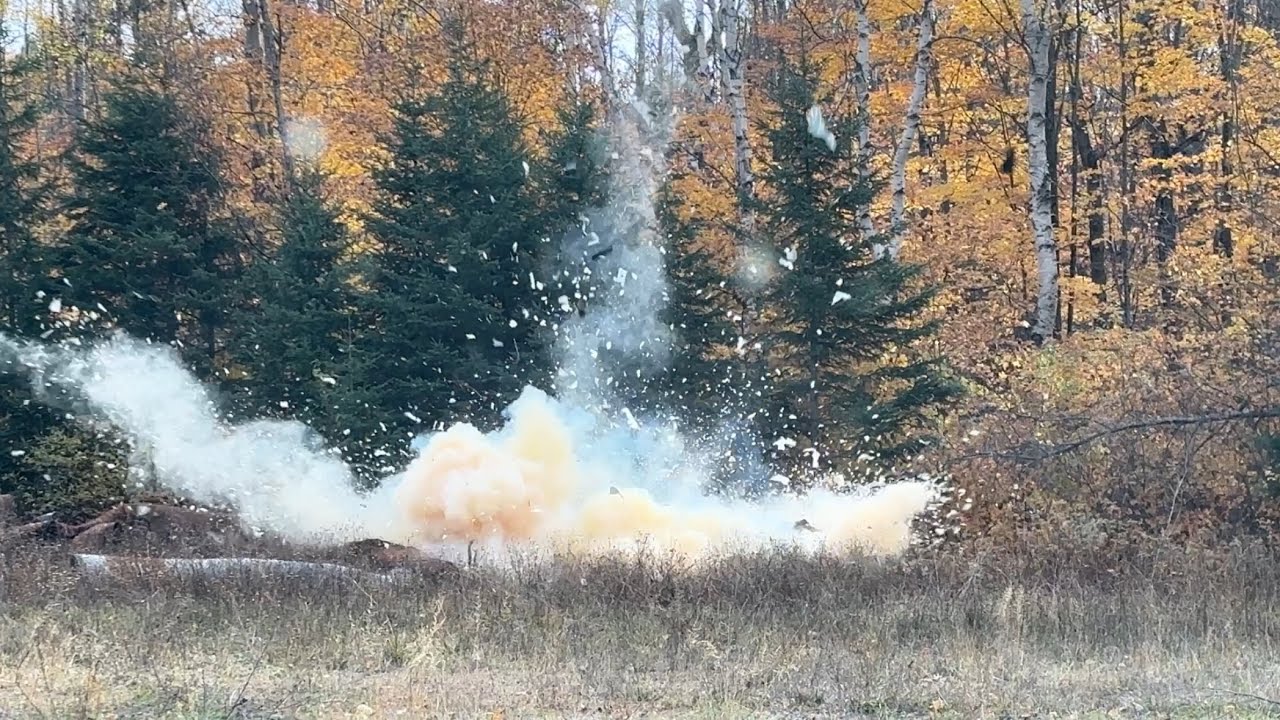 4 Pounds of Tannerite blows mini fridge up - YouTube