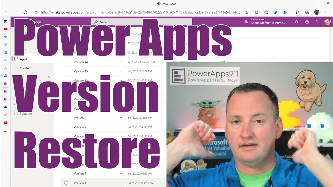 Power Apps Version Restore and Management - YouTube