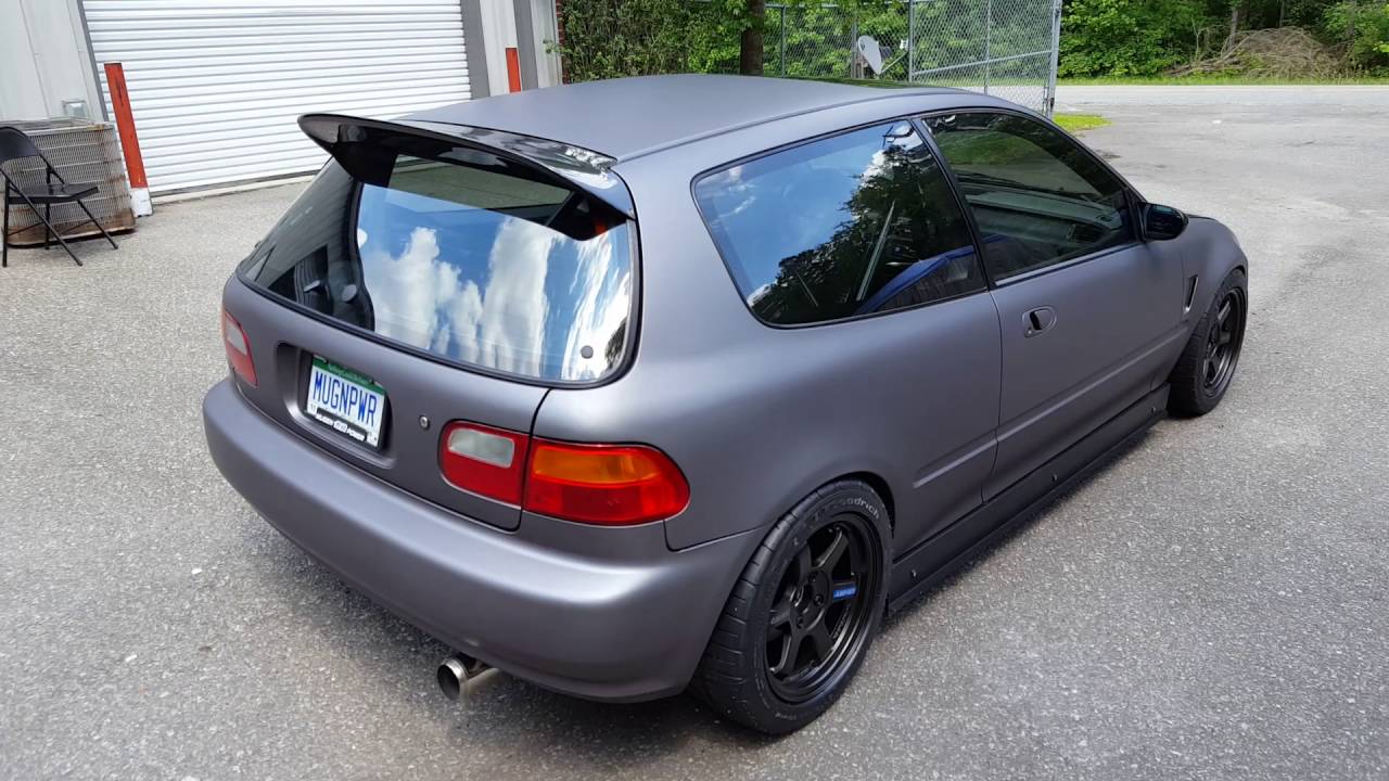 Honda civic wrapped in Charcoal Matte Metallic by WRAPSTAR - YouTube
