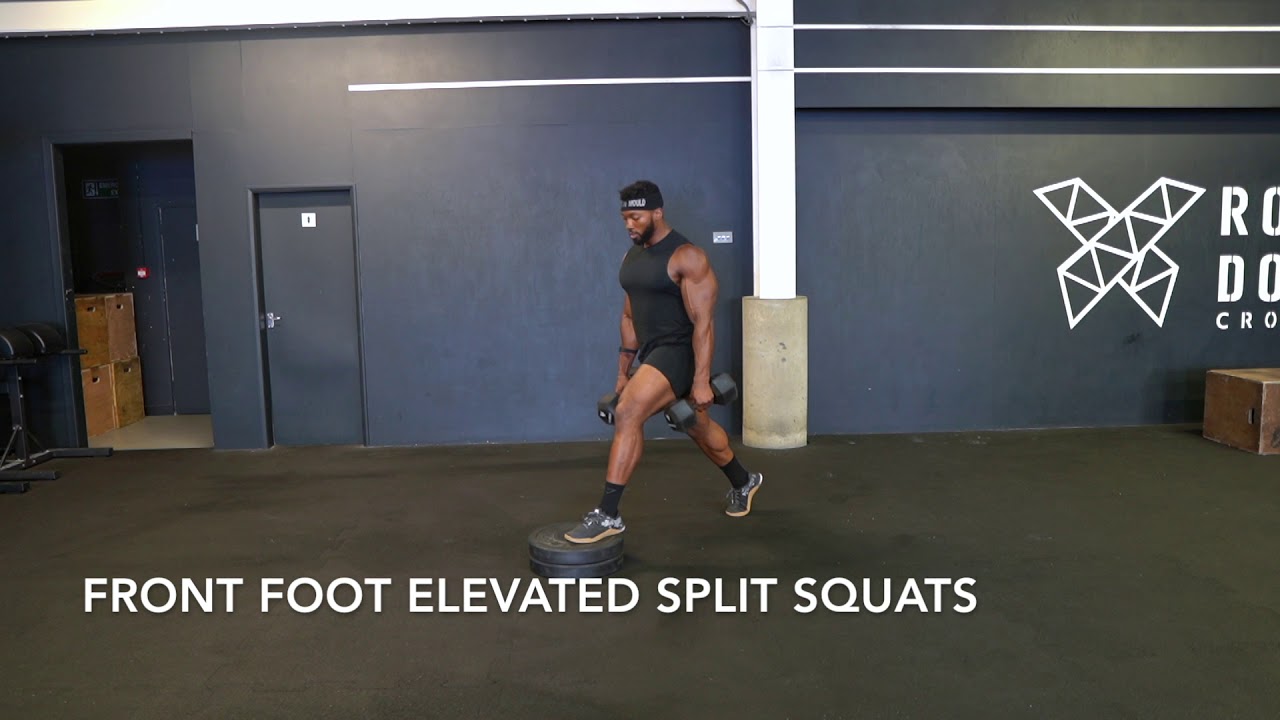 DB FRONT FOOT ELEVATED SPLIT SQUAT - YouTube