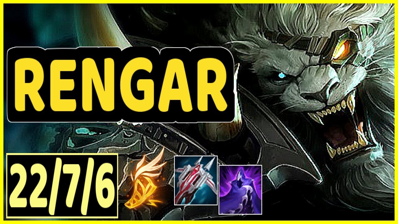 RENGAR VS VI - 22/7/6 KDA JUNGLE GAMEPLAY CHALLENGER I - YouTube