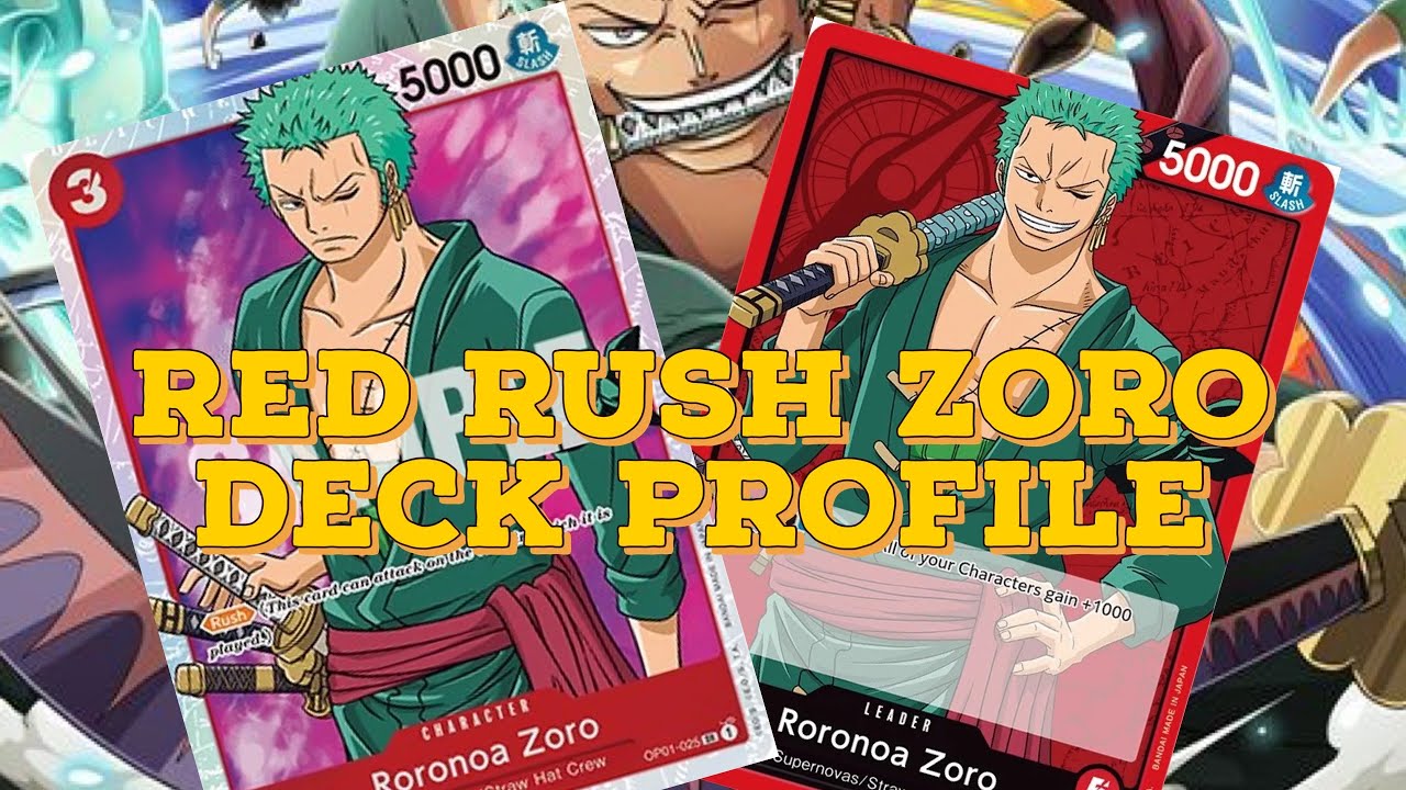 GO FAST! 1st Place 5-0 Red Rush Zoro Deck Profile One Piece Card Game ...