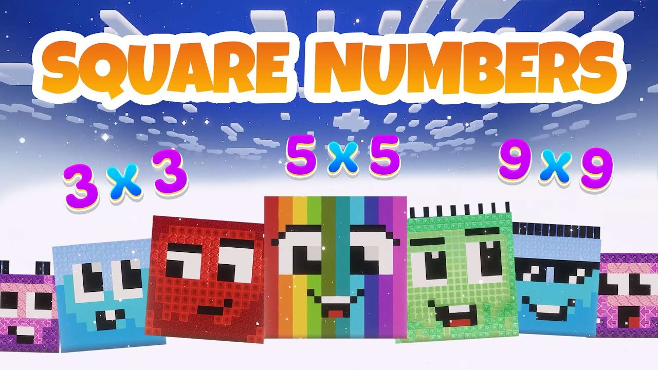 Square Numbers Song | Math Songs for Kids | Minecraft Numberblocks ...