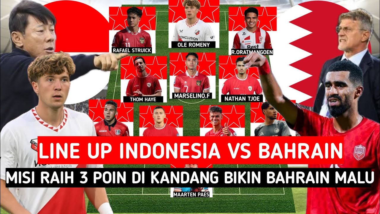 Prediksi Line up indonesia vs bahrain - YouTube