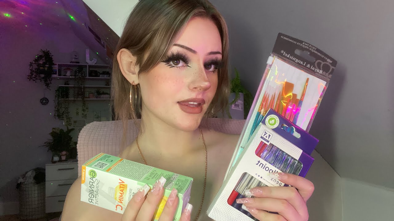 ASMR Shopping Haul | Whispered, gum chewing, rambling - YouTube