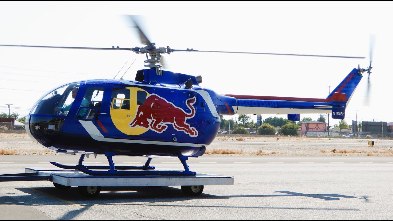 Startup & Takeoff Bo 105 Red Bull Helicopter Stunt Pilot Aaron ...