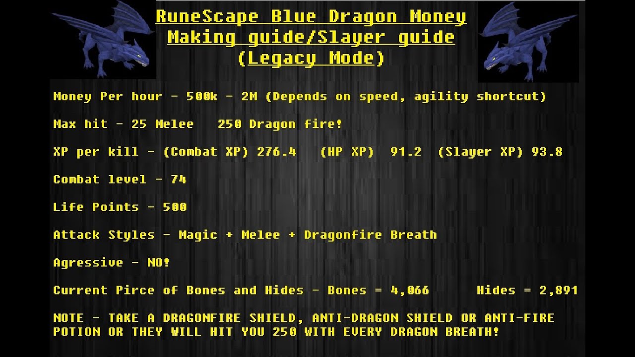 RuneScape/RS3 - Money Making Guide/Slayer Guide 500k - 2M P/H! (Legacy ...