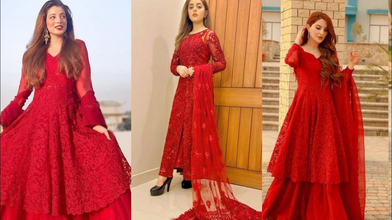 Gorgeous Red Colour Dresses Ideas||red dress design||Zainab bukhari ...