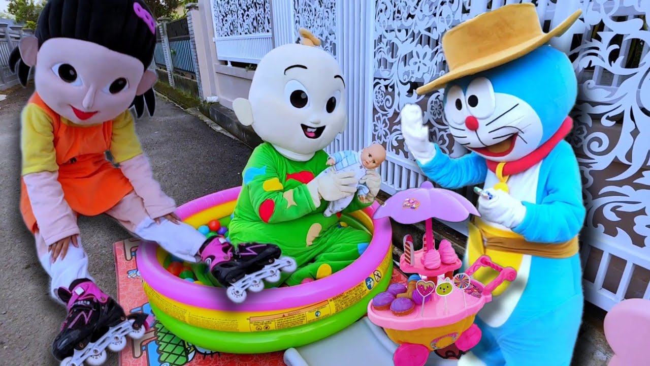 Drama Badut Lucu Cocomelon Jagain Bayi Lucu Perosotan Mandi Bola Warna ...