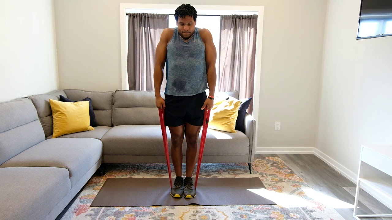 Resistance Band Shrugs - YouTube