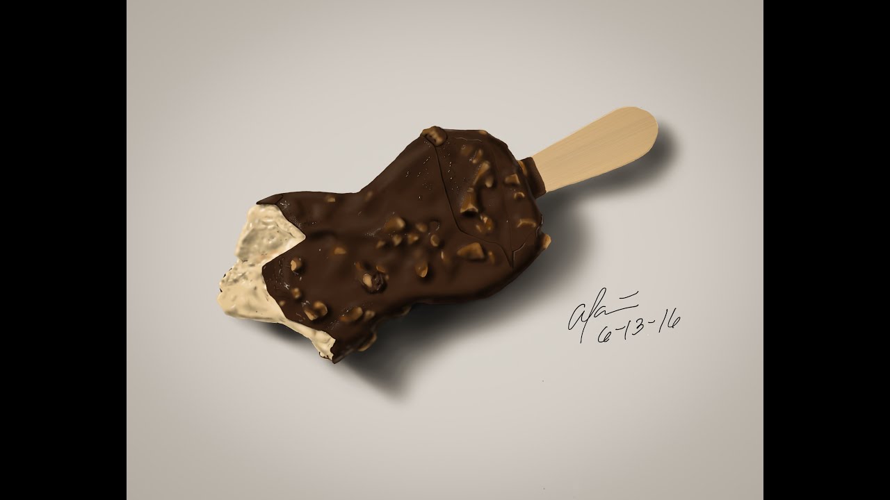 Realistic Ice Cream Speed Drawing using iPad Pro 9.7 + Apple Pencil ...