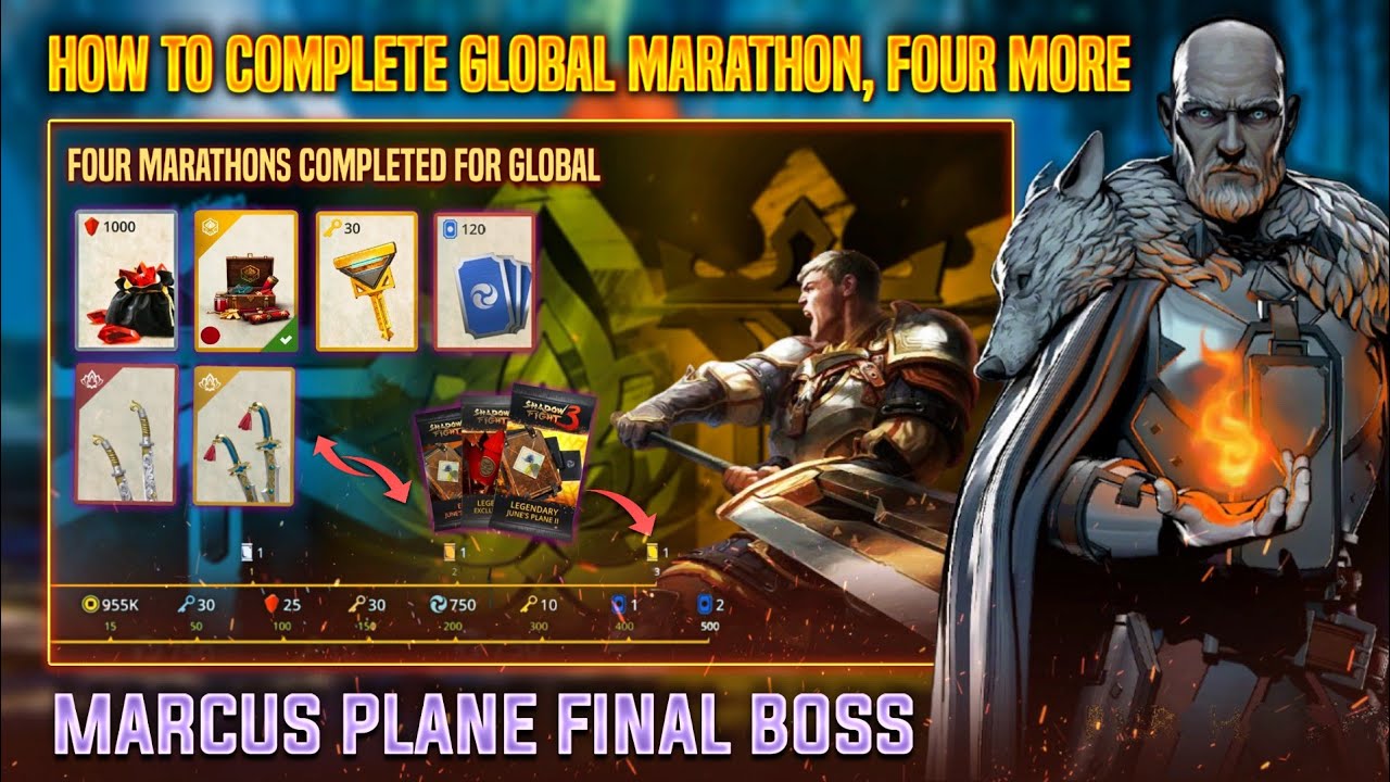 how to complete global marathon shadow fight 3 ! sf3 marcus plane final ...