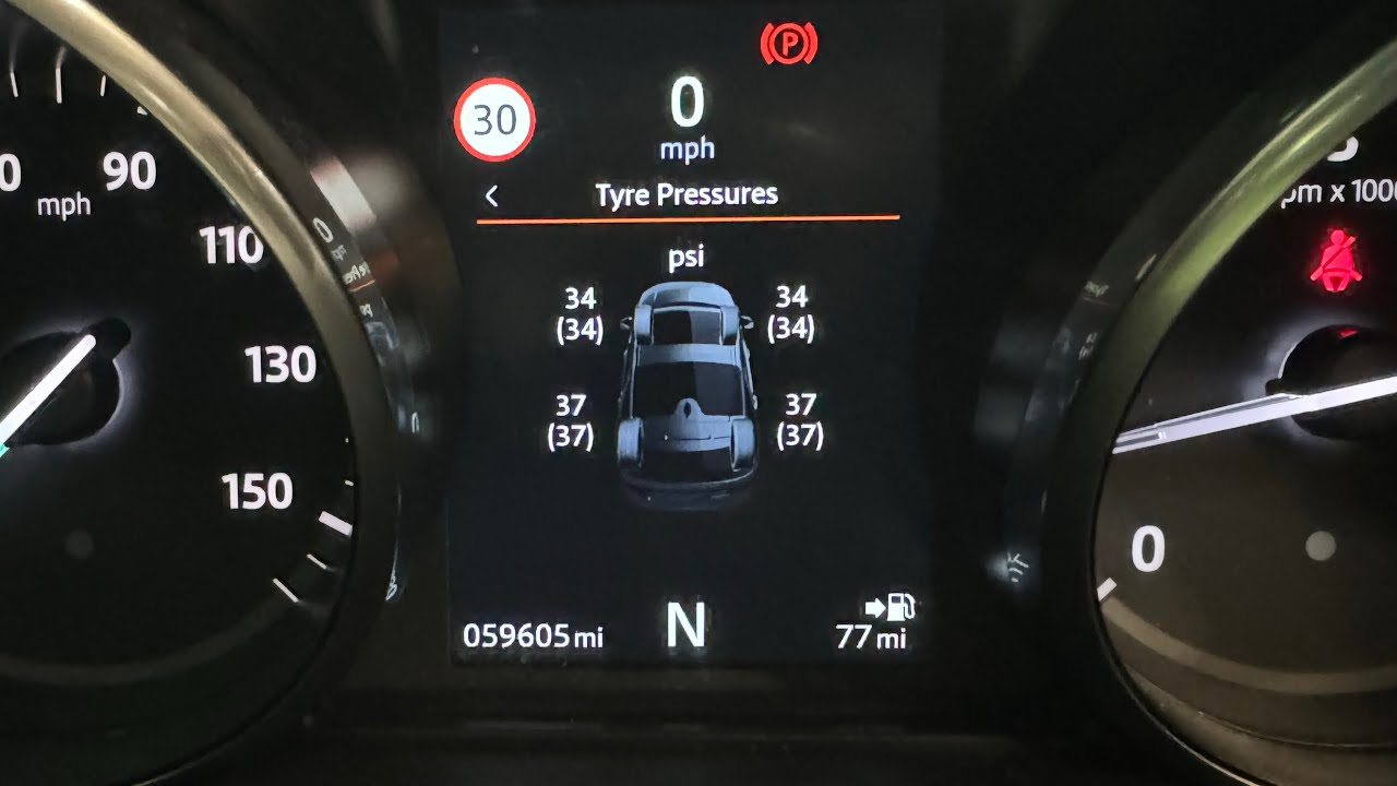 Land Rover Discovery change TPMS pressure load and check pressures tire ...
