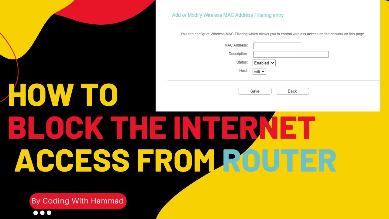 How to block internet access from Router || wifi block mobile devices ...