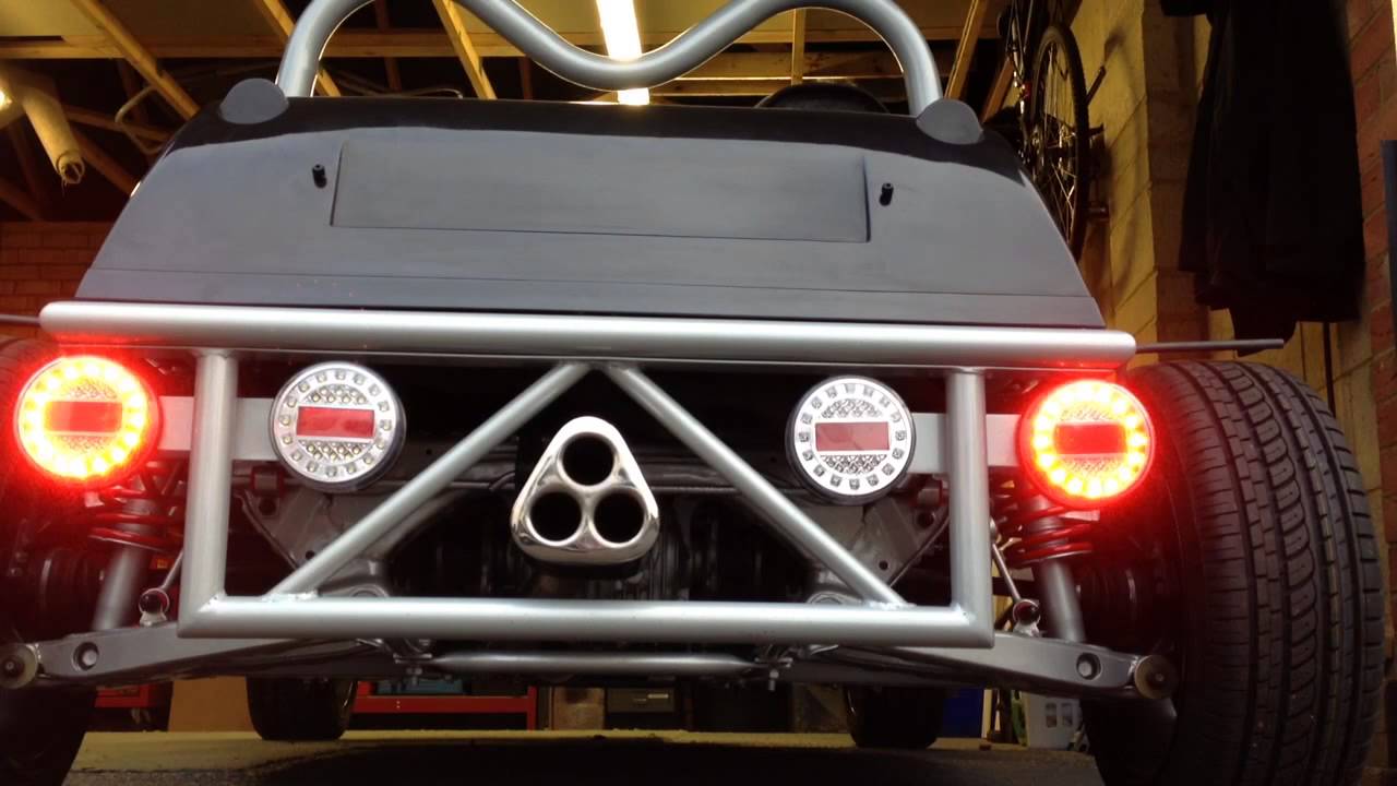 Exocet exhaust and rear lights - YouTube