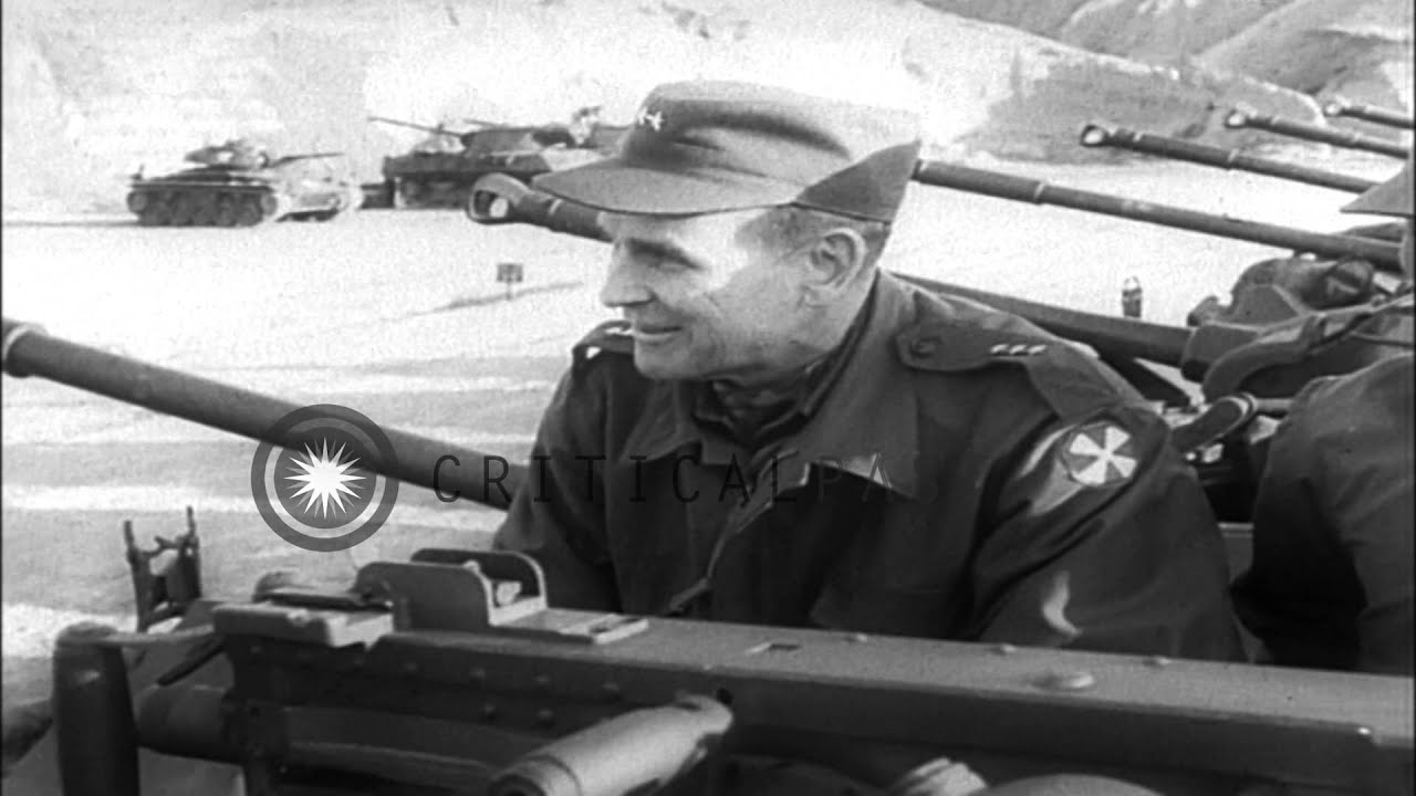 US General Maxwell Davenport Taylor inspects the command area and the ...
