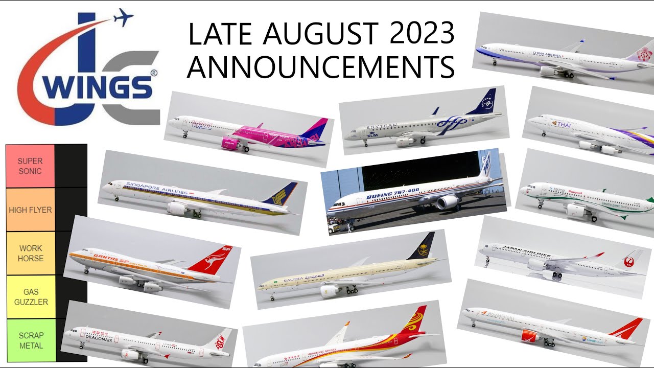 Ranking JC Wings 1:400 Scale Late August 2023 Announcements in 1:400 ...