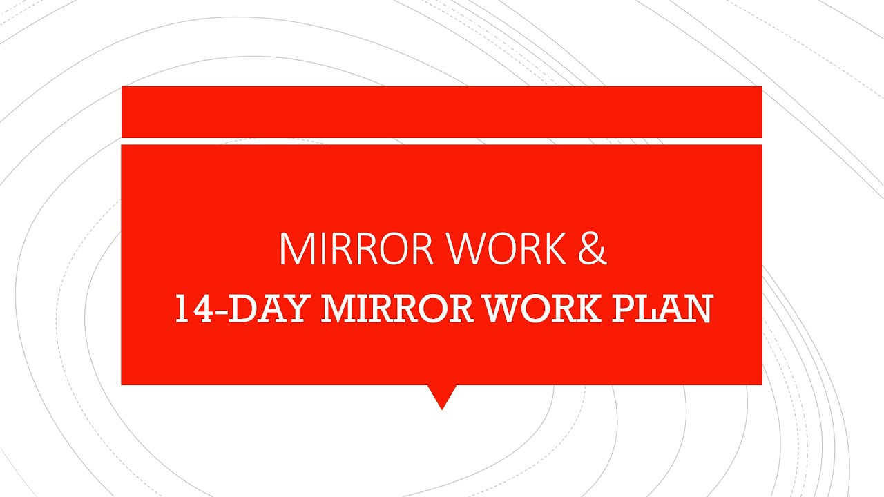 MIRROR WORK and manifestation 14-DAY MIRROR WORK PLAN - YouTube