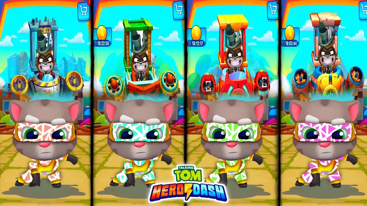 Talking Tom Hero Dash : Super Tom New Design Suit's And Fights With ...