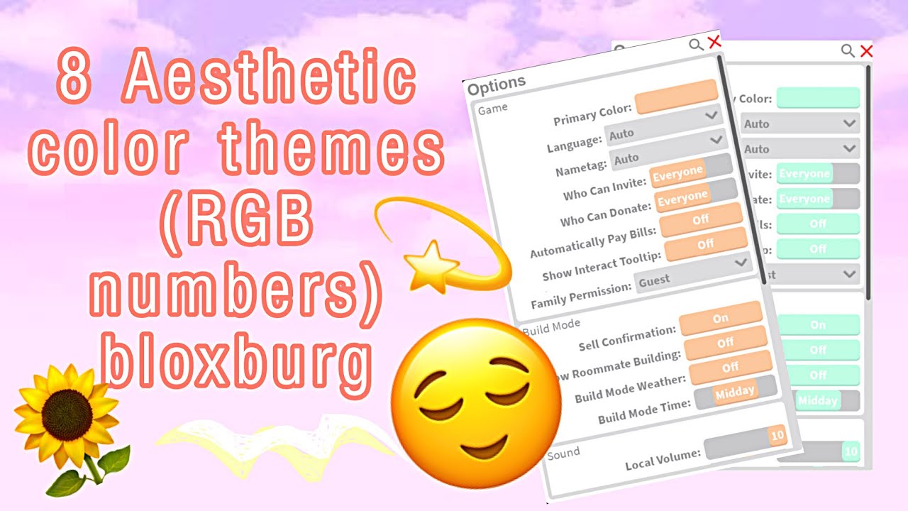 8 Aesthetic color themes (RGB numbers) || Bloxburg - YouTube