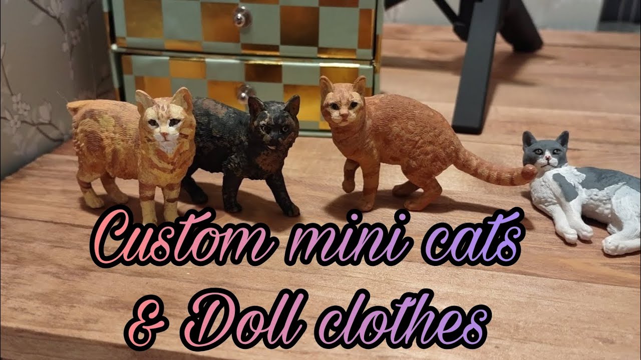 Barbie Dollhouse Cats & Custom Clothing - YouTube
