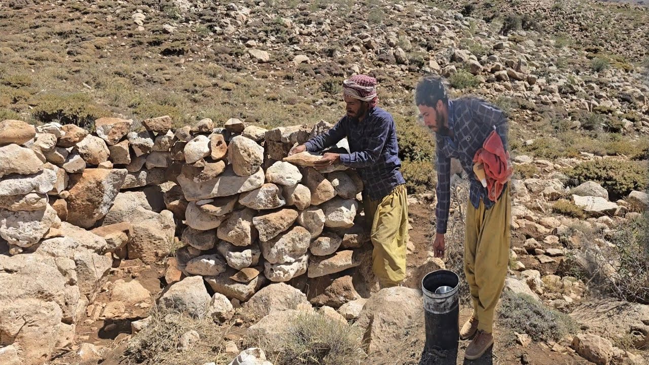 1. Daily nomadic life: Building a traditional bath with mountain stones ...