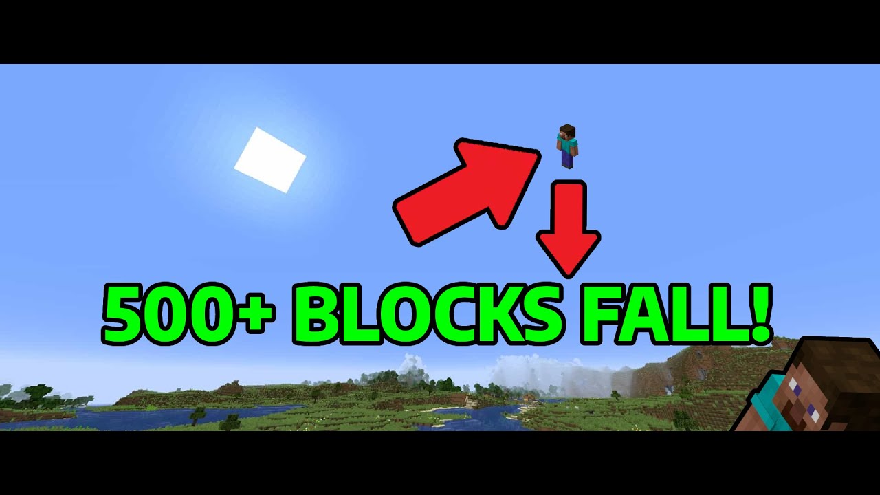 Minecraft how to survive from over 500 blocks fall from the sky - YouTube