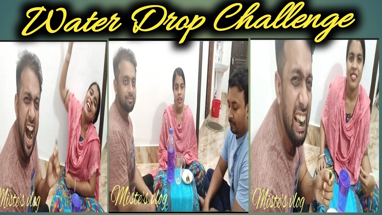 Water Drop Funny Challenge With Family - YouTube
