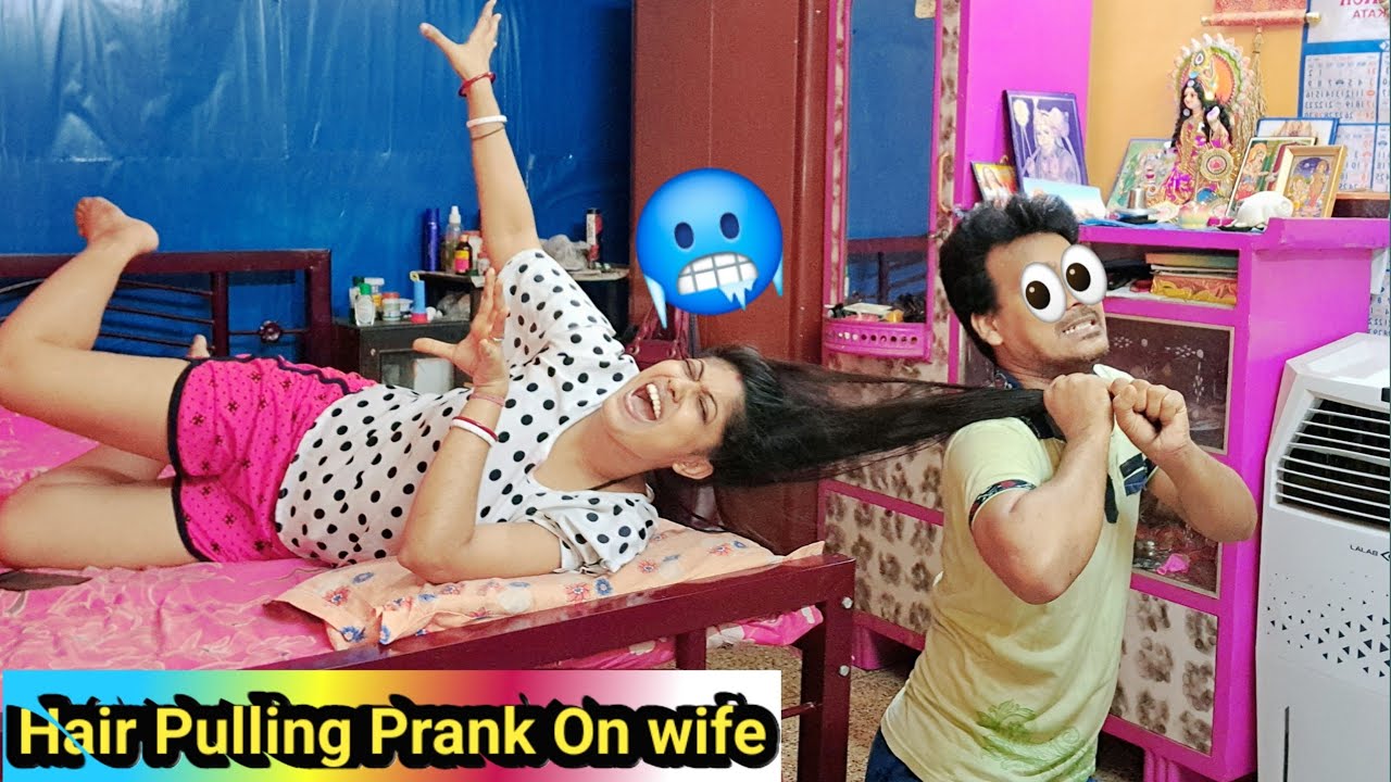Hair Pulling prank on wife..long hair play. - YouTube