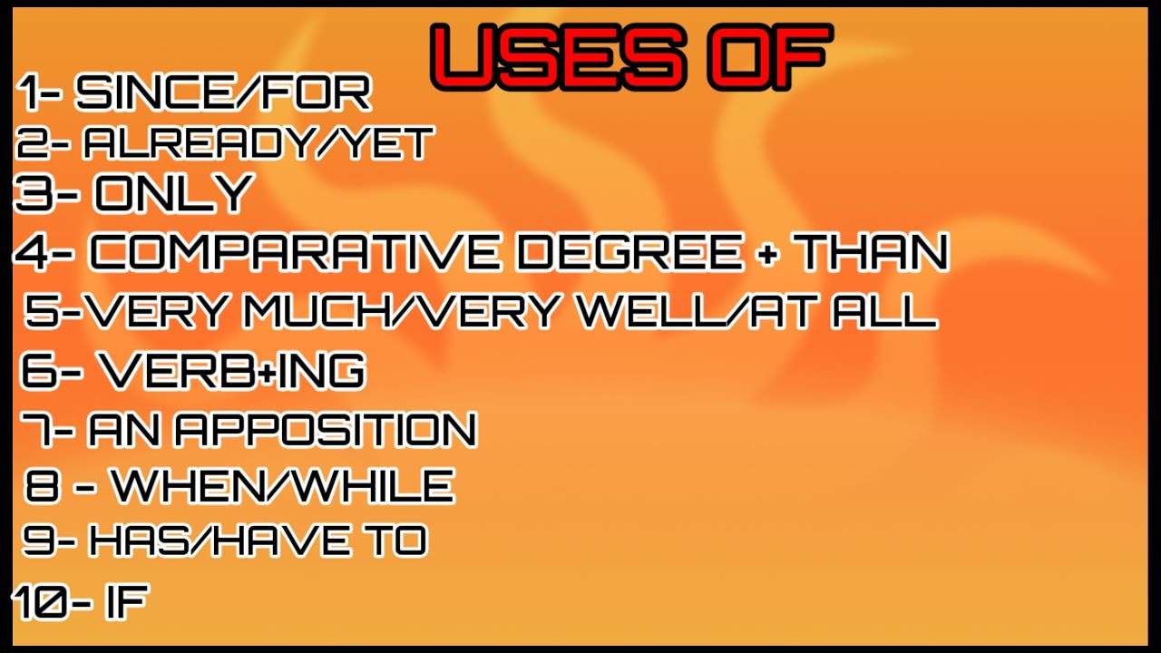 Uses Of Since/For, Already/Yet, Only etc.//Grammar//Preposition - YouTube