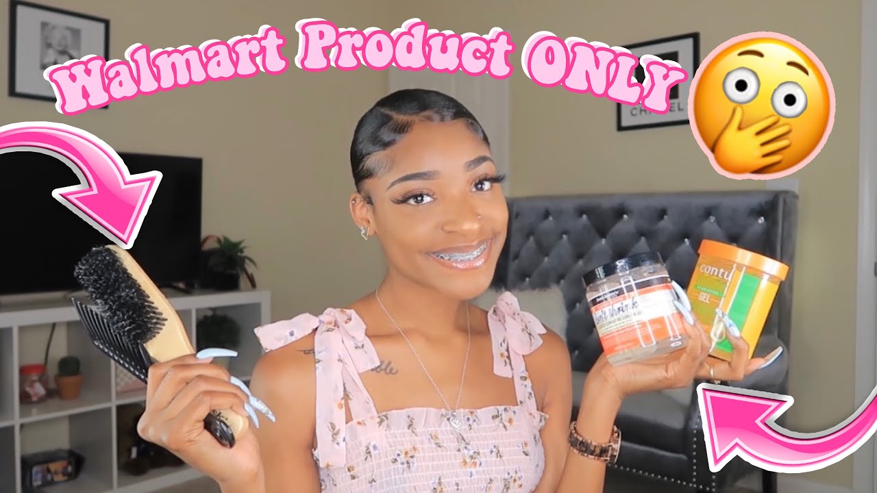 Doing A Sleek Bun On Natural Hair ONLY Using Walmart Products 😱 - YouTube