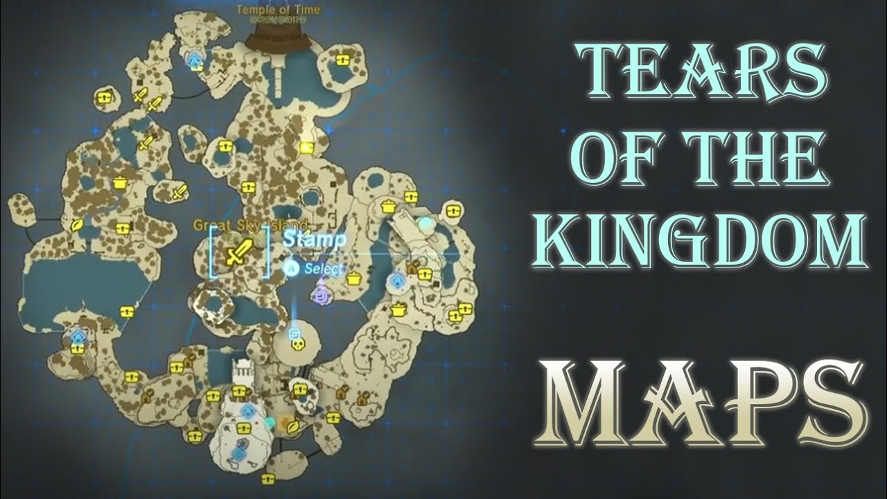 TotK006b Great Sky Island 100% Map - Treasure Koroks Weapons Shrines ...