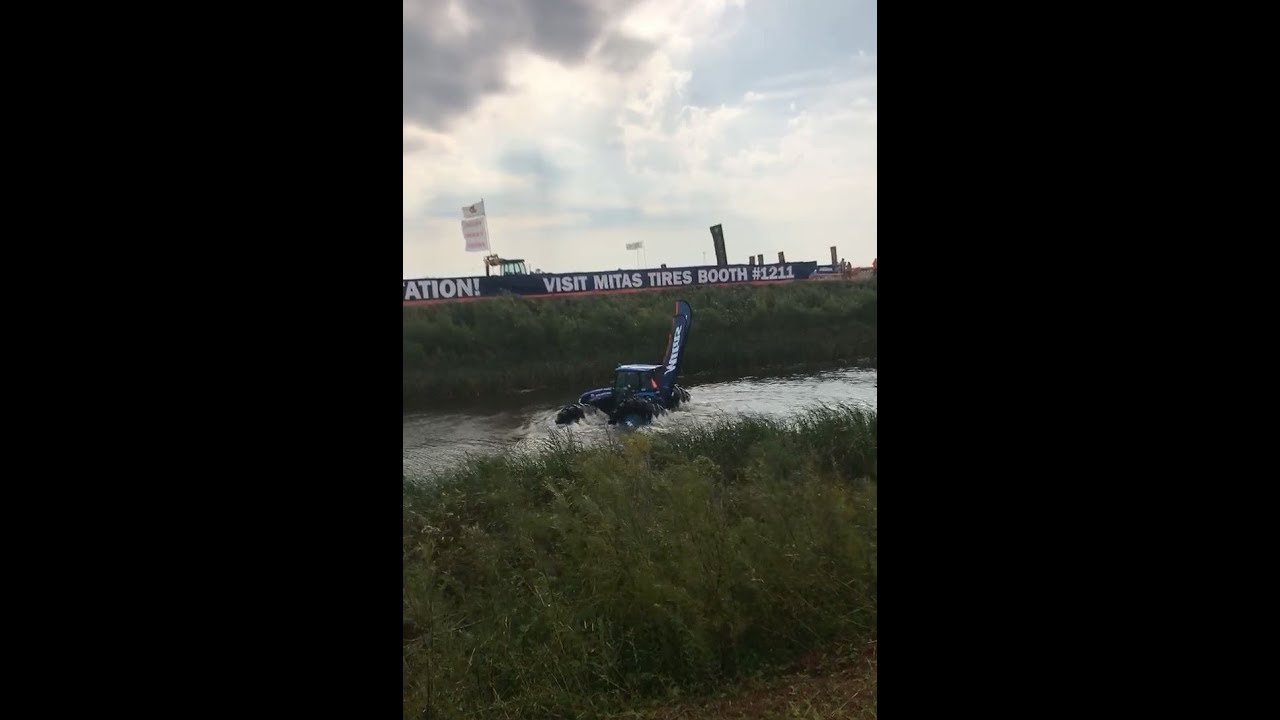 The Floating Tractor at 2018 Farm Progress Show - Mitas Ag Tires - YouTube