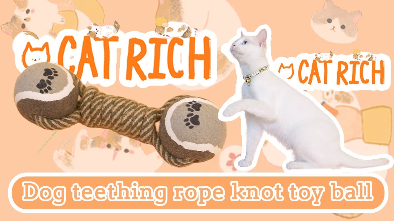 Dog teething rope knot toy ball - YouTube