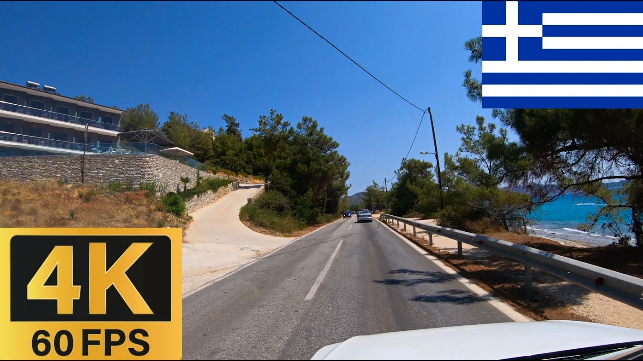 🚗 Driving in THASSOS | SKALA MARION, POTOS, LIMENARIA | GREECE #4k60fps ...