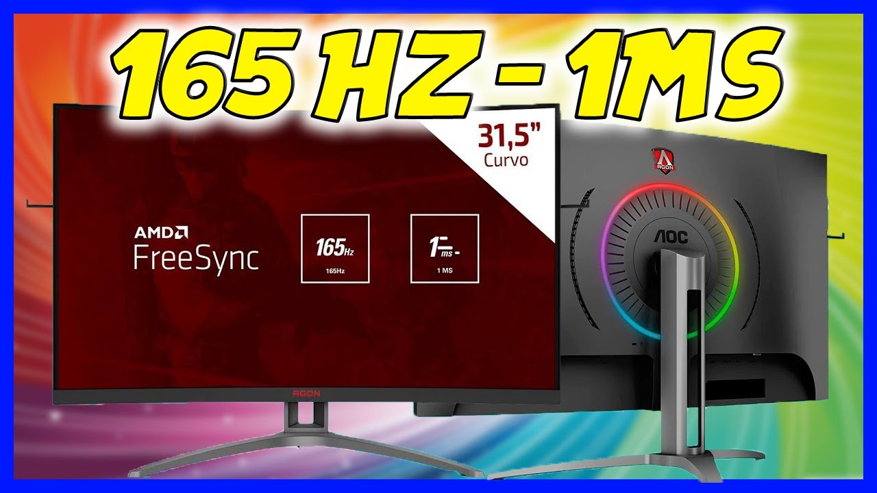 AOC AGON AG323FCXE - MELHOR E MAIOR MONITOR GAMER 165HZ - 1MS CURVO 31 ...