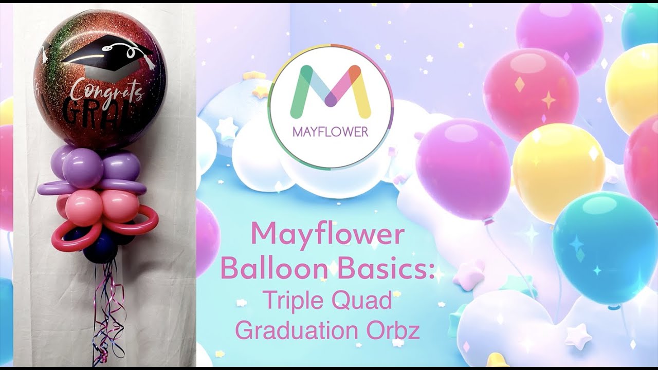 Balloon Decor Triple Quad Graduation Orbz - YouTube