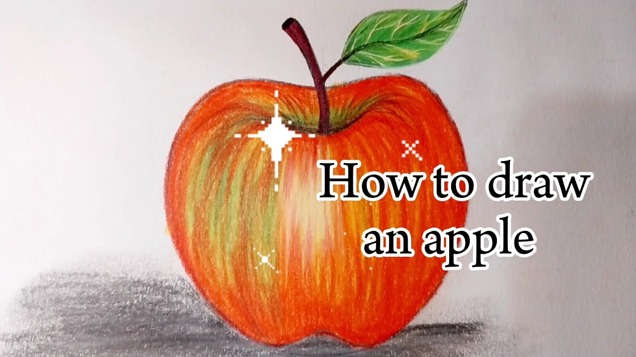 How to draw an apple | Apple drawing with colour pencil #howtodraw ...