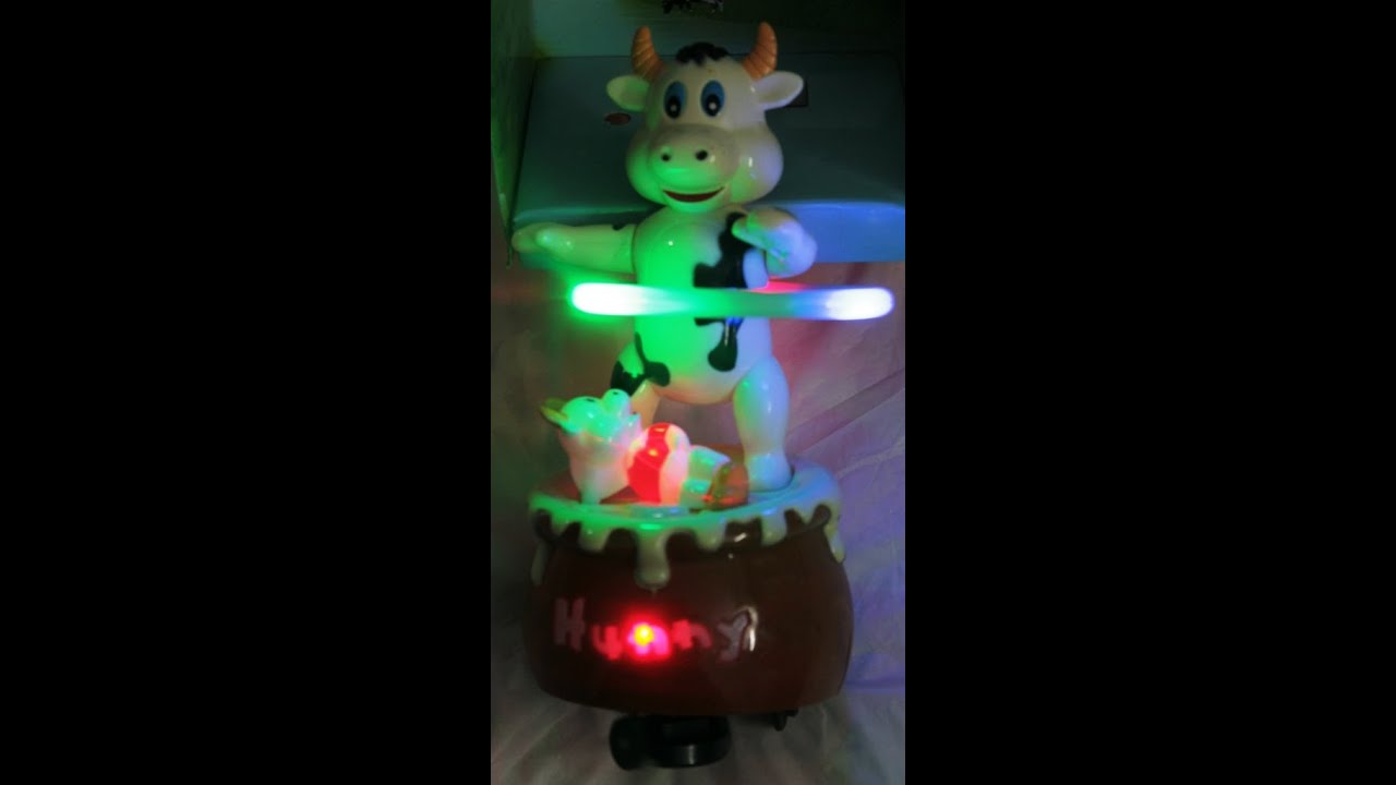 Battery Operated Hula Hoop Cow toy For Kids! - YouTube