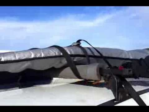 How to attach windsurfing board to the roof bars - YouTube