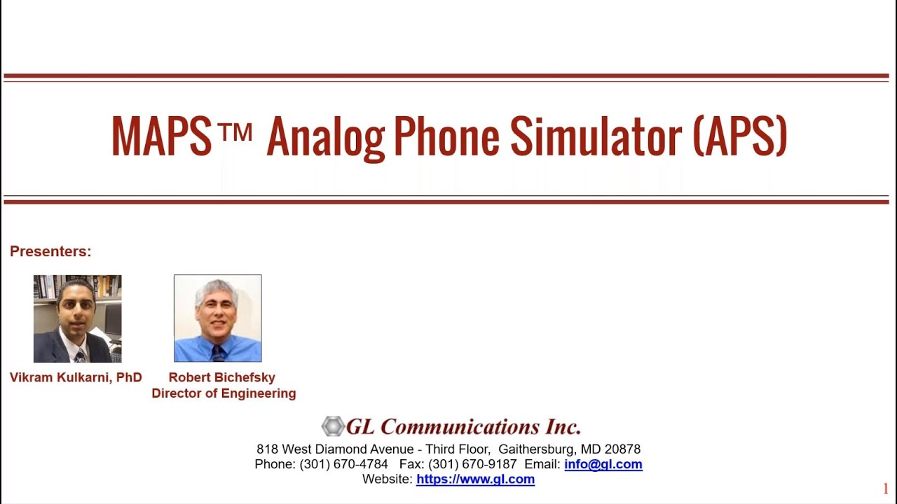 MAPS™ Analog Phone Simulator - YouTube