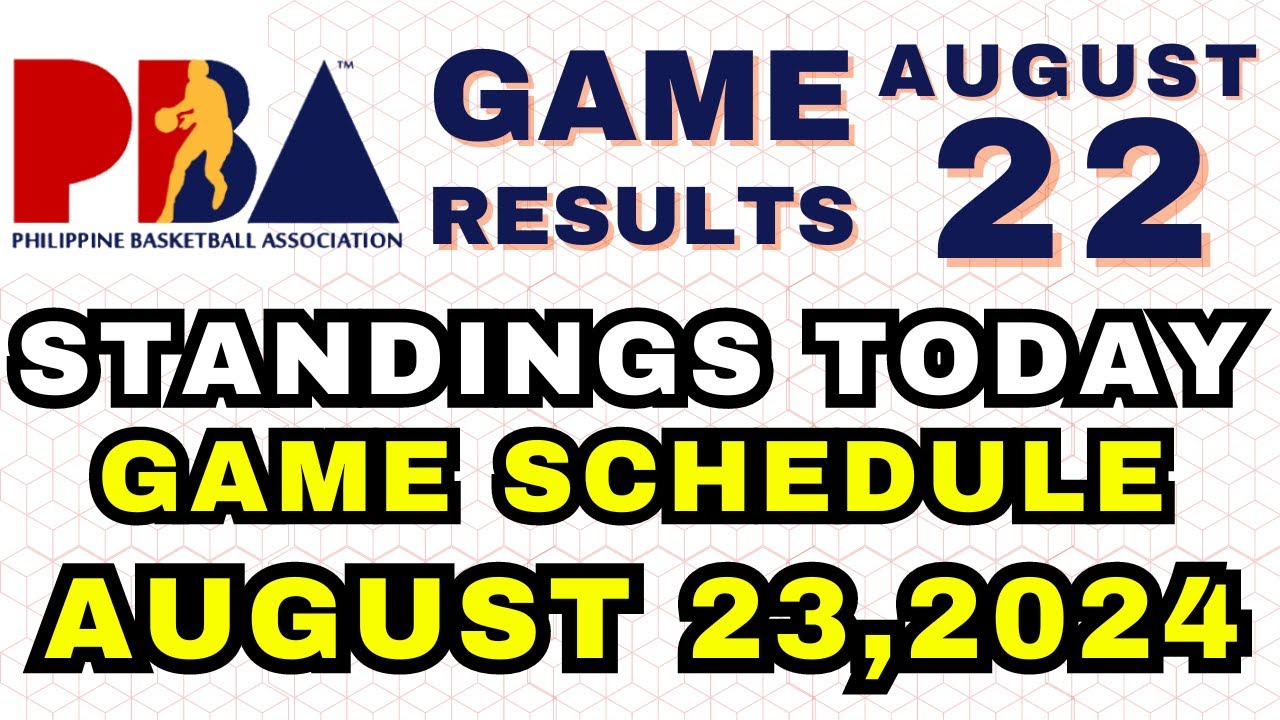 PBA STANDINGS TODAY AUGUST 22,2024 | GAME SCHEDULE AUGUST 23,2024 ...