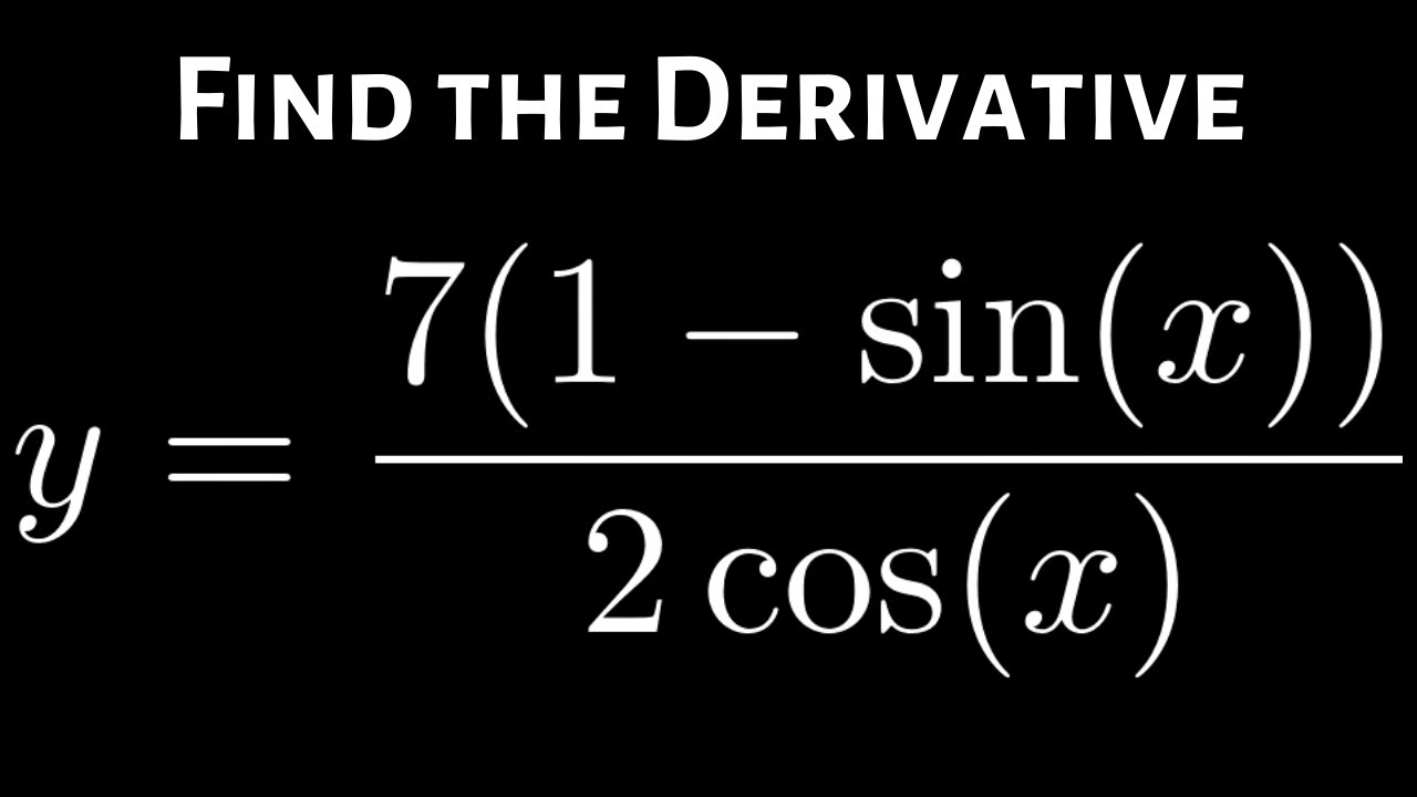 Derivative Of Y 7 1 Sin x 2cos x YouTube derivative-of-y-7-1-sin-x-2cos-x-youtube