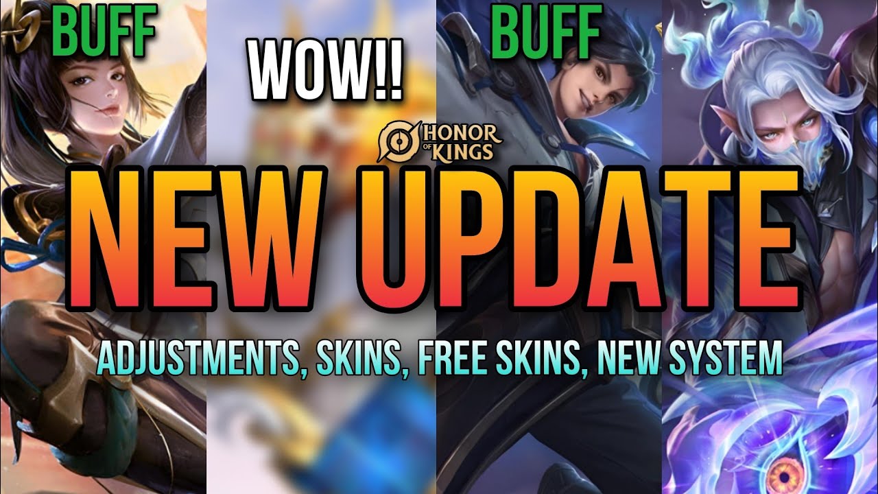 HOK: NEW UPDATE | HERO ADJUSTMENTS, NEW SKINS, FREE SKINS, NEW ELITE ...